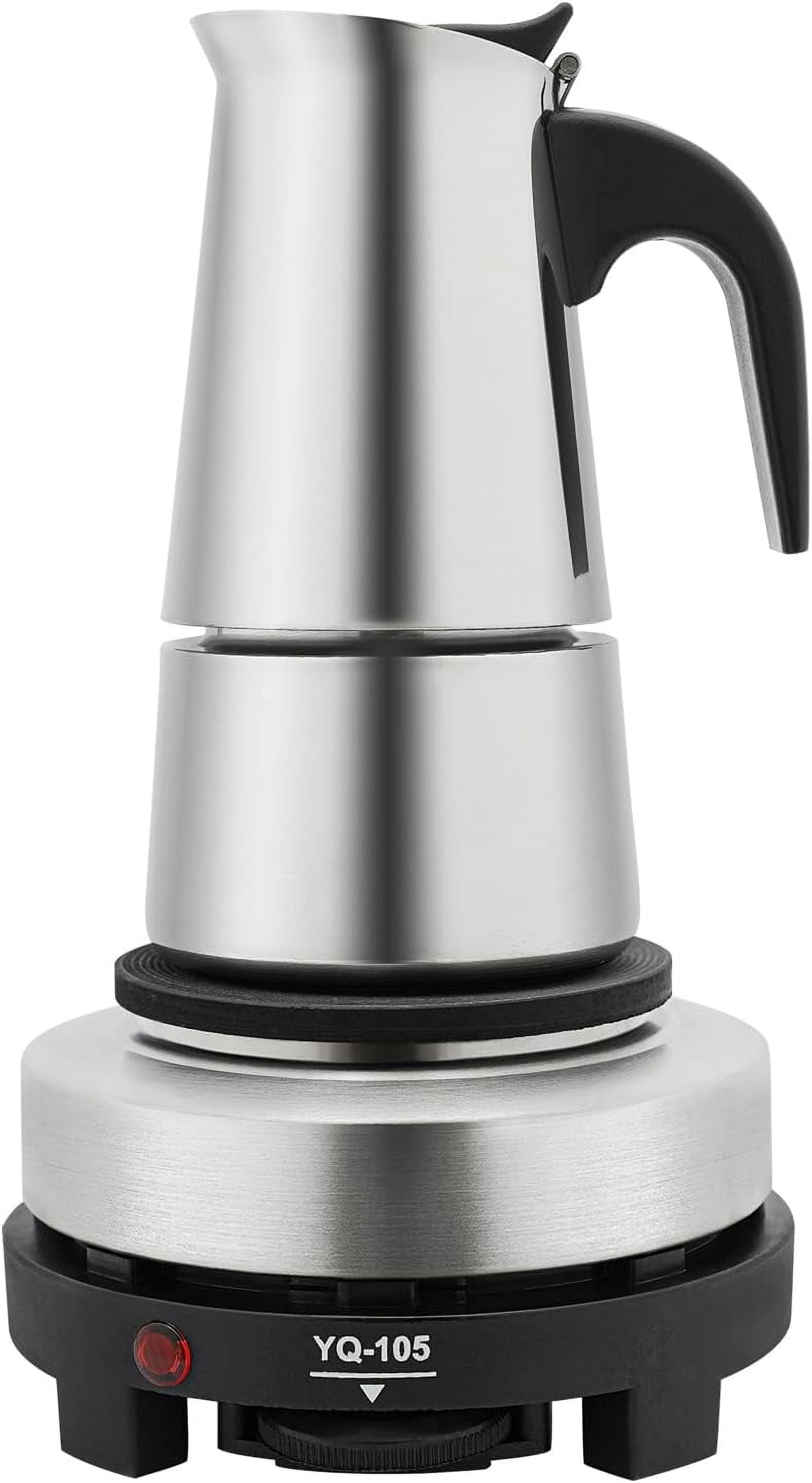 Stovetop Coffee Maker, 4 Cup Stainless Steel Moka Pot Espresso Maker ...
