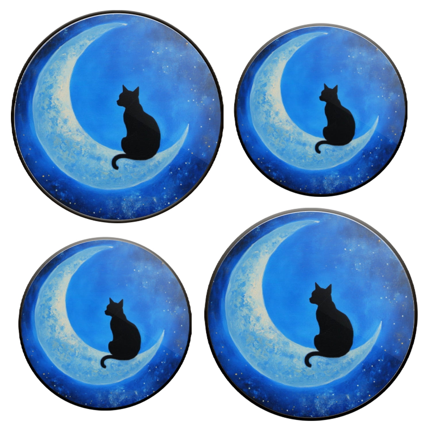 Stovetop Covers for Gas Stove Set of 4 for Range Accessories, Black Cat ...