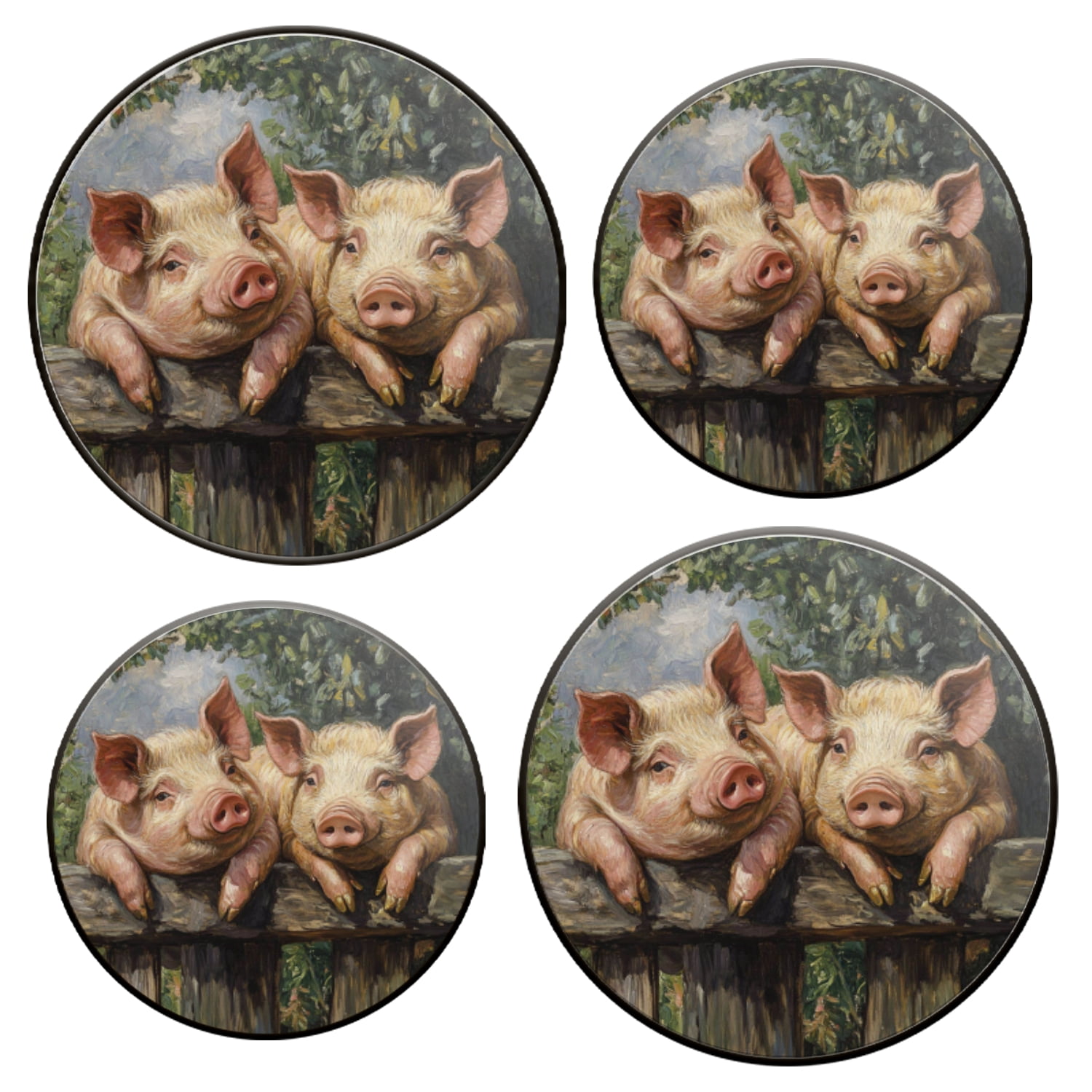 Stovetop Covers for Gas Stove Set of 4 for Range Accessories, Pigs Lay ...