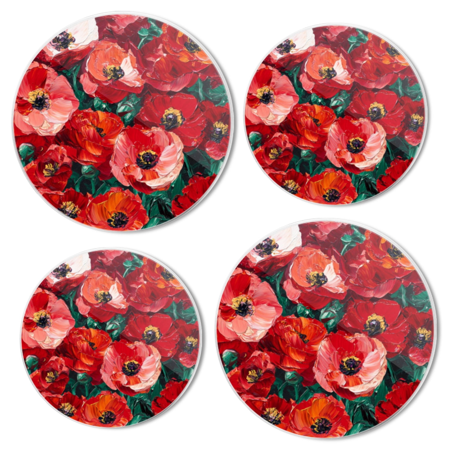 Stovetop Covers for Gas Stove Set of 4 for Range Accessories, Red ...