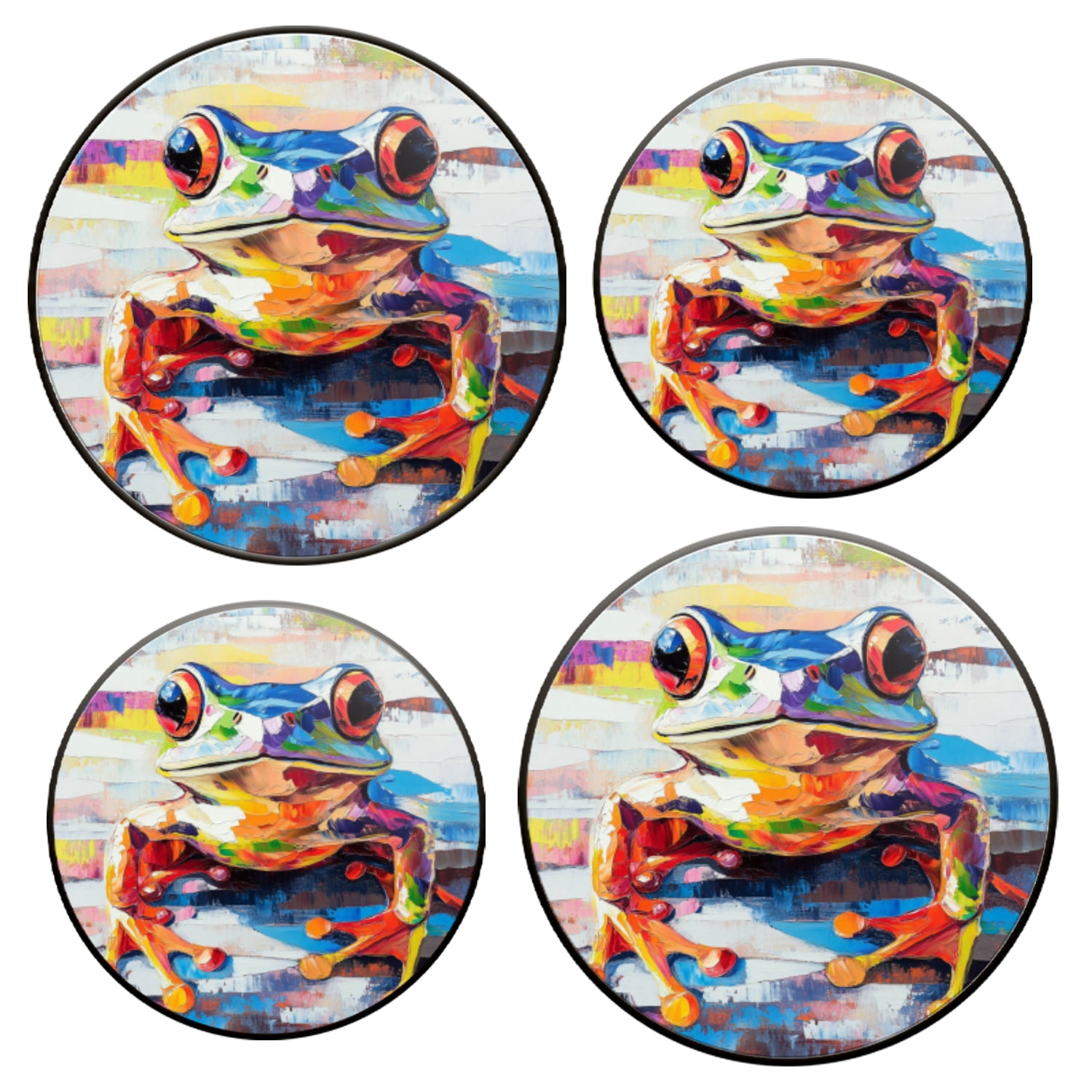 Stovetop Covers for Gas Stove Set of 4 for Range Accessories, Vivid Chromatic - Painted Frog Gas ...