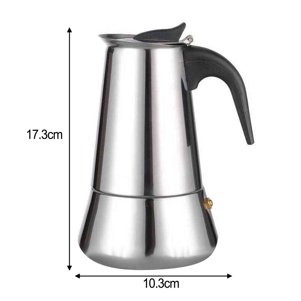 Stovetop Espresso Coffee Maker Premium Stainless Steel Moka Pot with 2 ...
