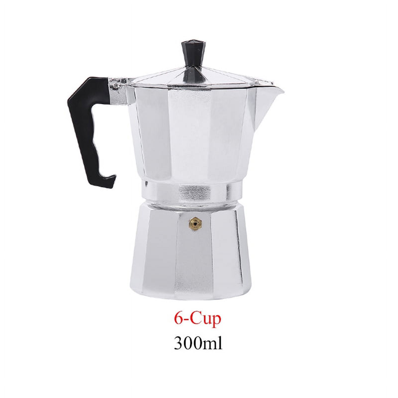 Stovetop Espresso Maker Aluminium with Brown Handle Express Espresso ...