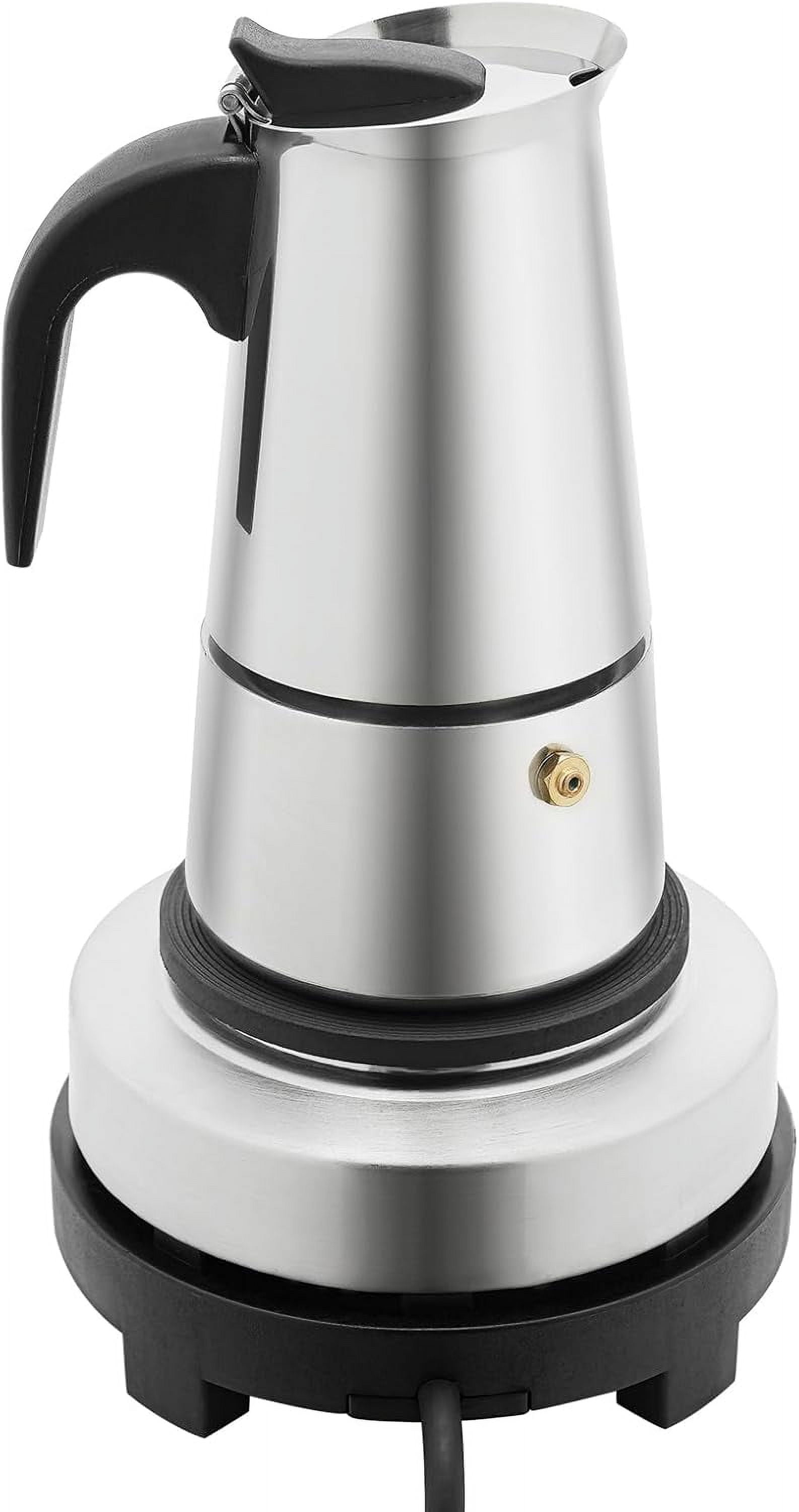 Stovetop Espresso Maker Moka Pot, 200ml/4Cup Stainless Steel Italian ...