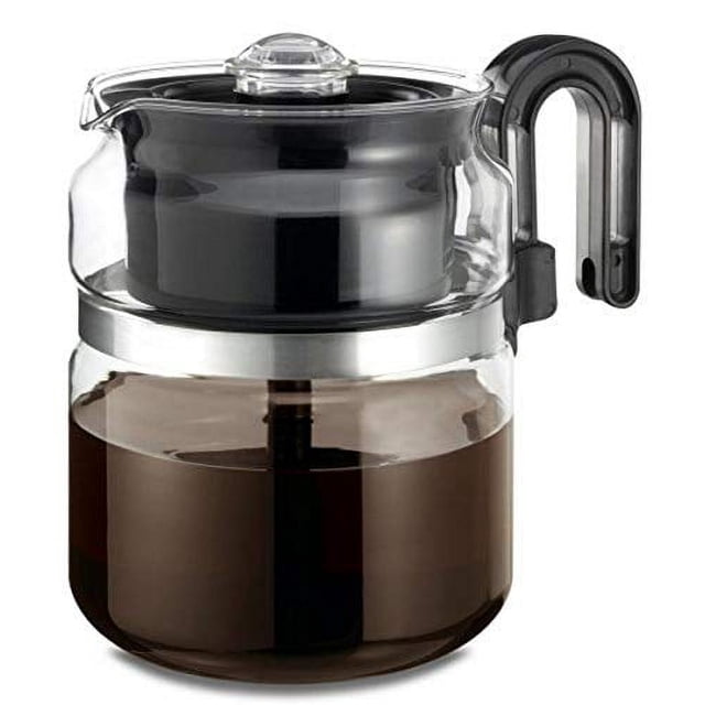 8-Cup Glass Stovetop Coffee Percolator Pot For Electric Stove, High ...