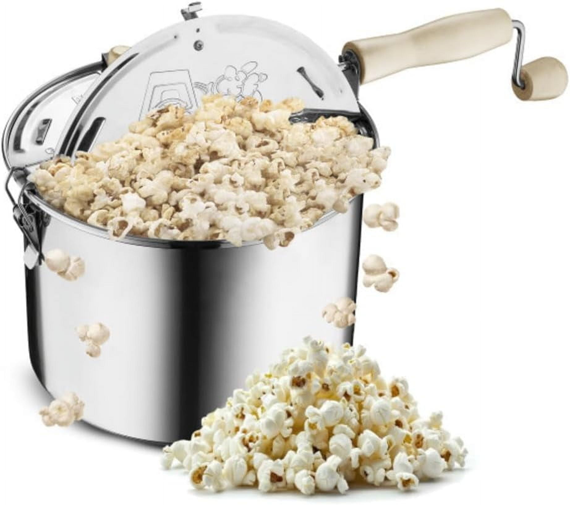 Stovetop Popcorn Maker - Stainless-Steel Popcorn Popper with a Hand ...