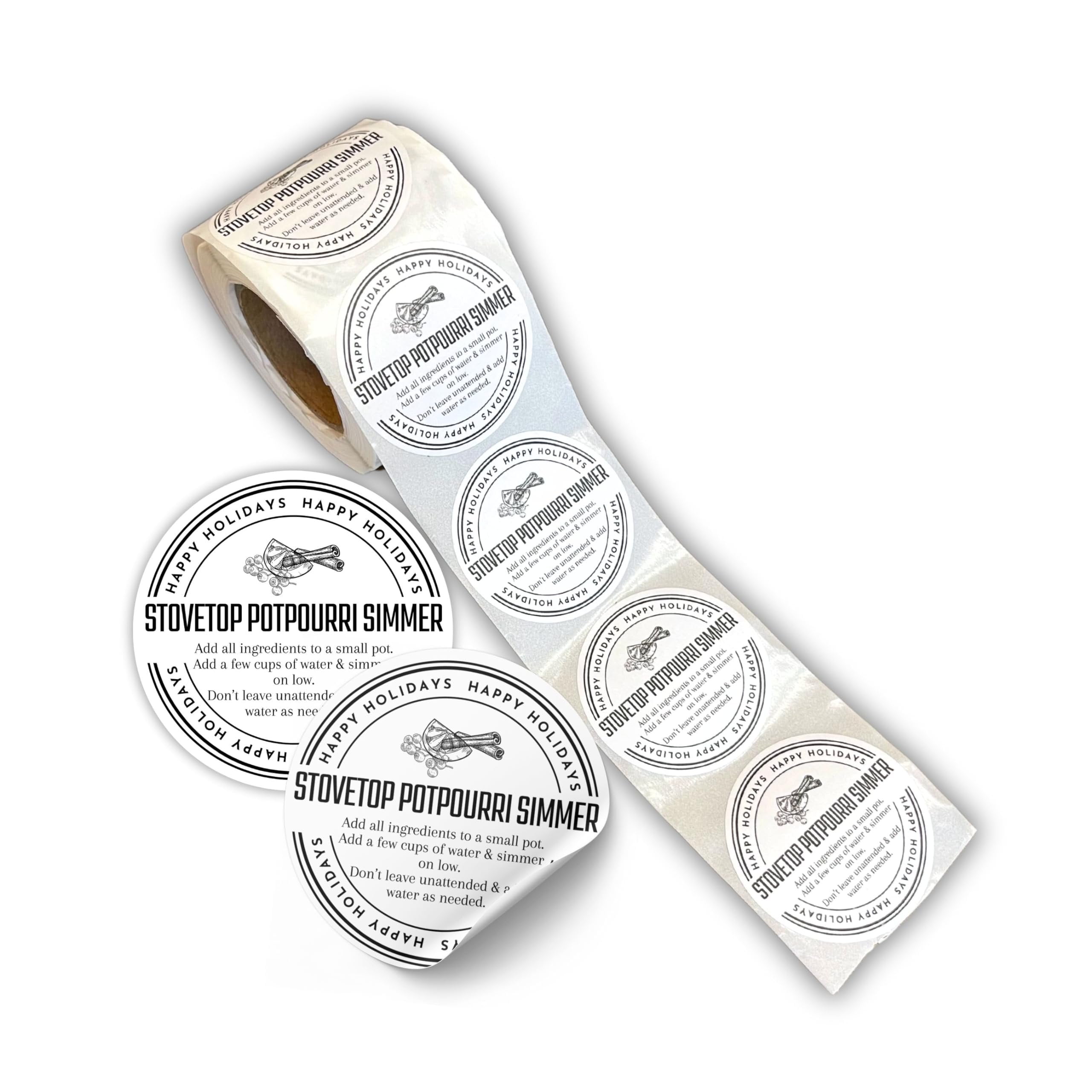 Stovetop Potpourri Instruction Label 250 pc Roll 2 Circle Label ...