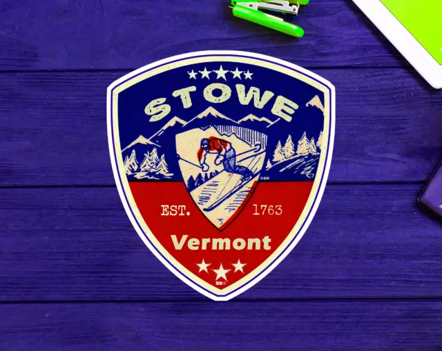 Stowe Vermont Decal Sticker Skiing Ski Mountain Vt Sticker Laptop Car ...