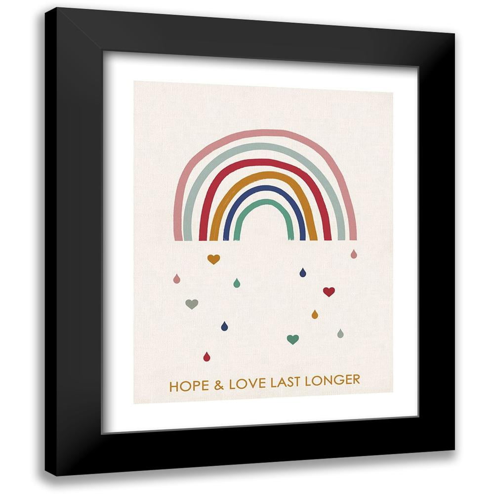 Straatsma, Leah 12x14 Black Modern Framed Museum Art Print Titled - Hope and Love Last Rainbow ...