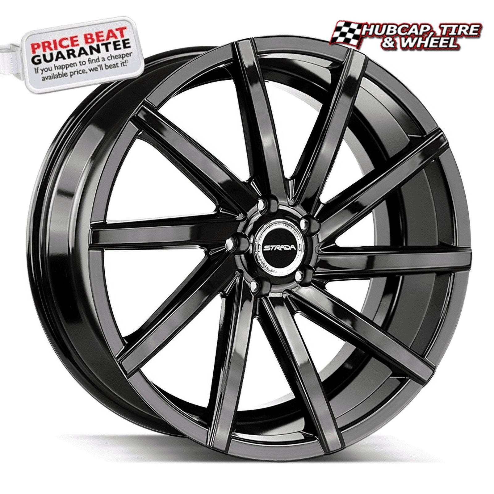 Strada Sega 20X8.5 All Gloss Black Custom Wheel- 5x114.3 Bolt Pattern ...