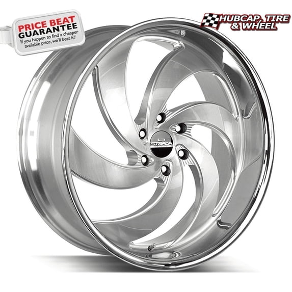 Strada Street Classics Retro 6 24X10 Brushed Face Silver Milled Ss ...