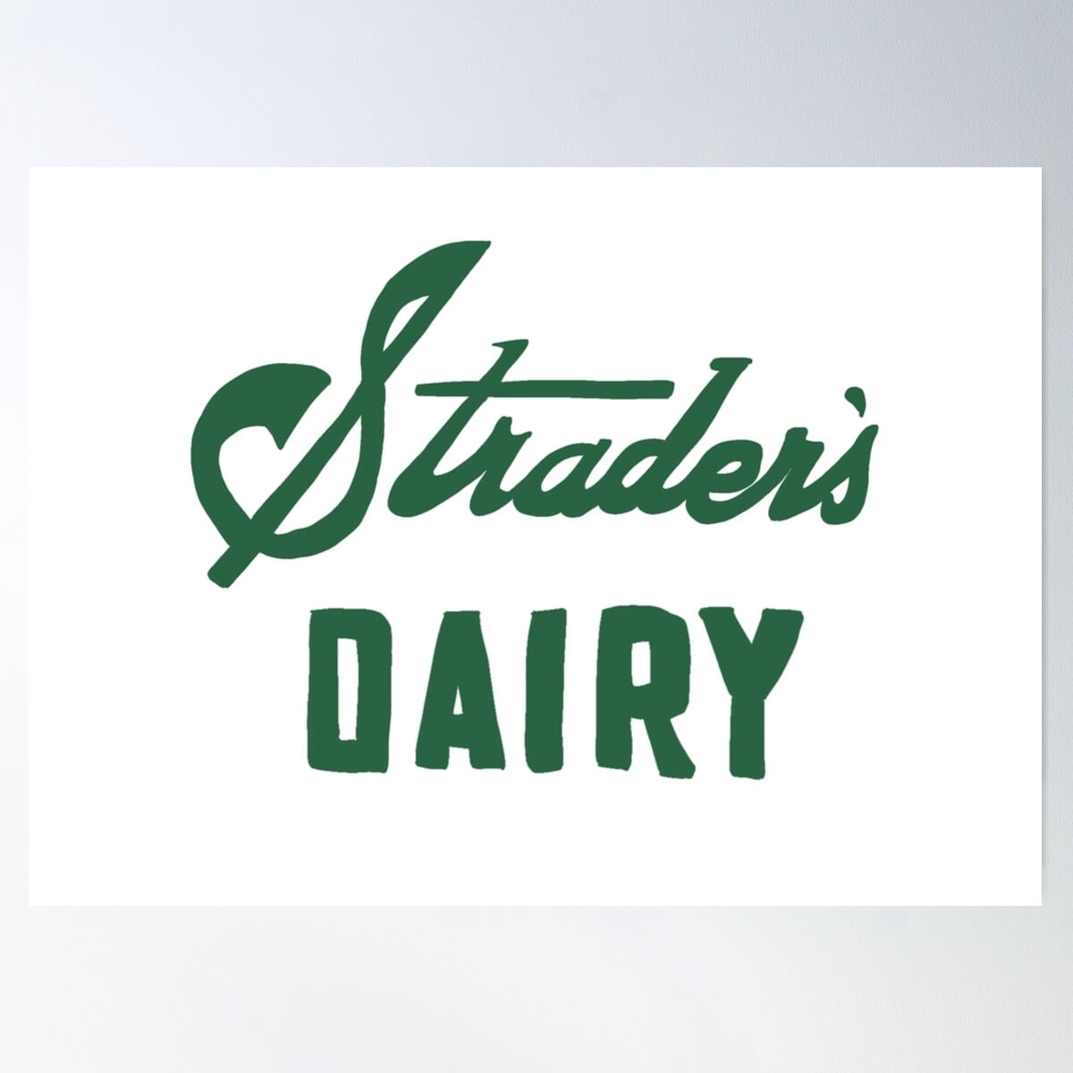 Strader'S Dairy Logo Poster Wall Art, Modern Wall Decor For Living Room ...