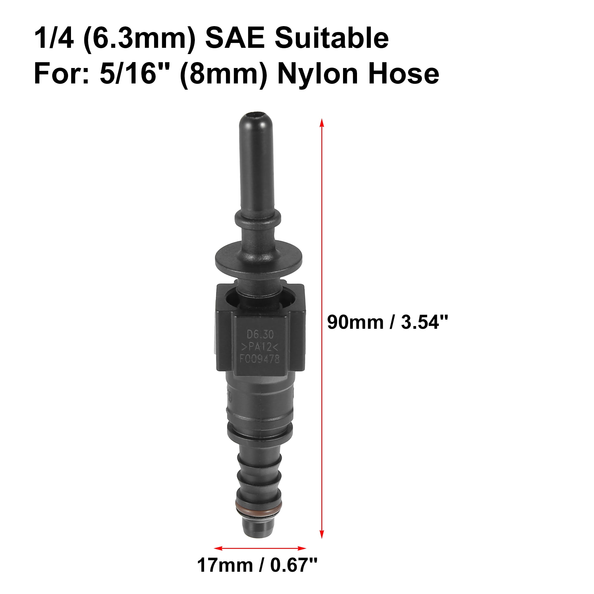 Straight 6.3mm-Fuel Line Hose Quick Release Connector Disconnect Hose ...