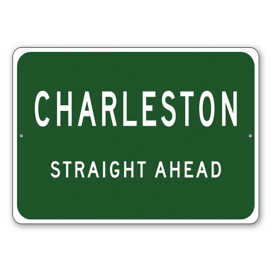 Straight Ahead City Limit Aluminum Metal Decor Sign - 10x14 inches ...
