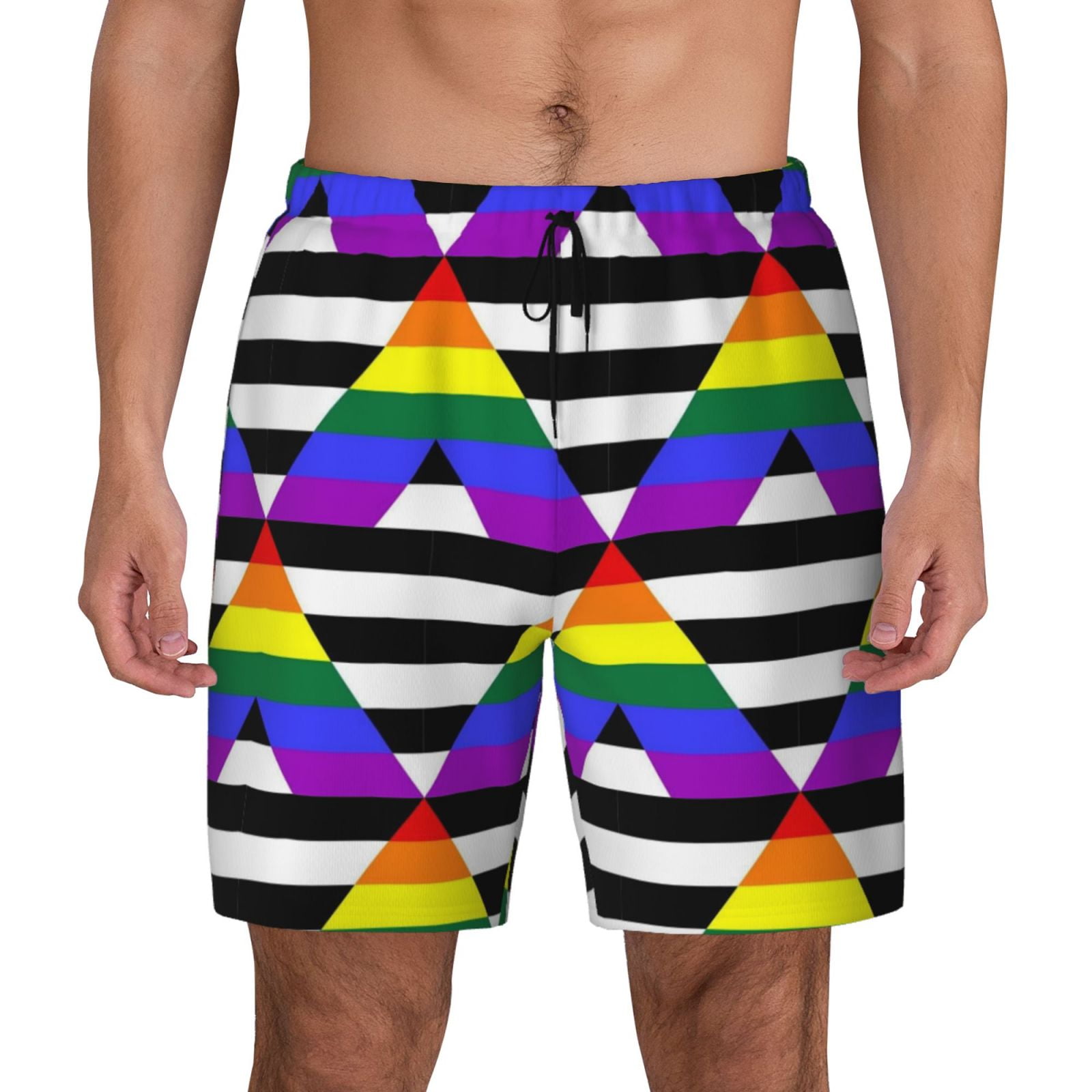 Straight Ally Flag Mens Swim Trunks With Compression Liner With Mesh ...