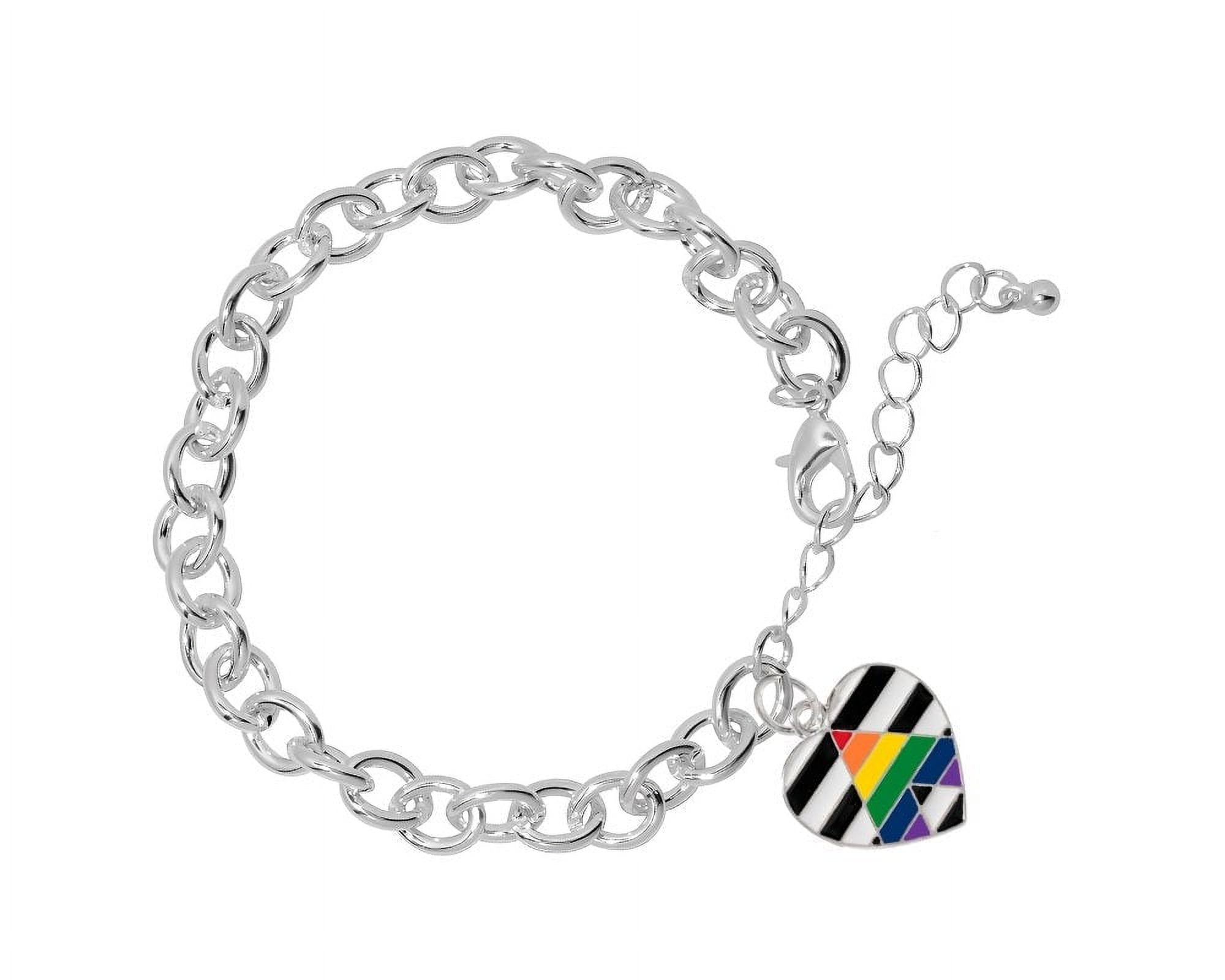 Straight Ally LGBTQ Pride Chunky Link Style Charm Bracelets - Walmart.com