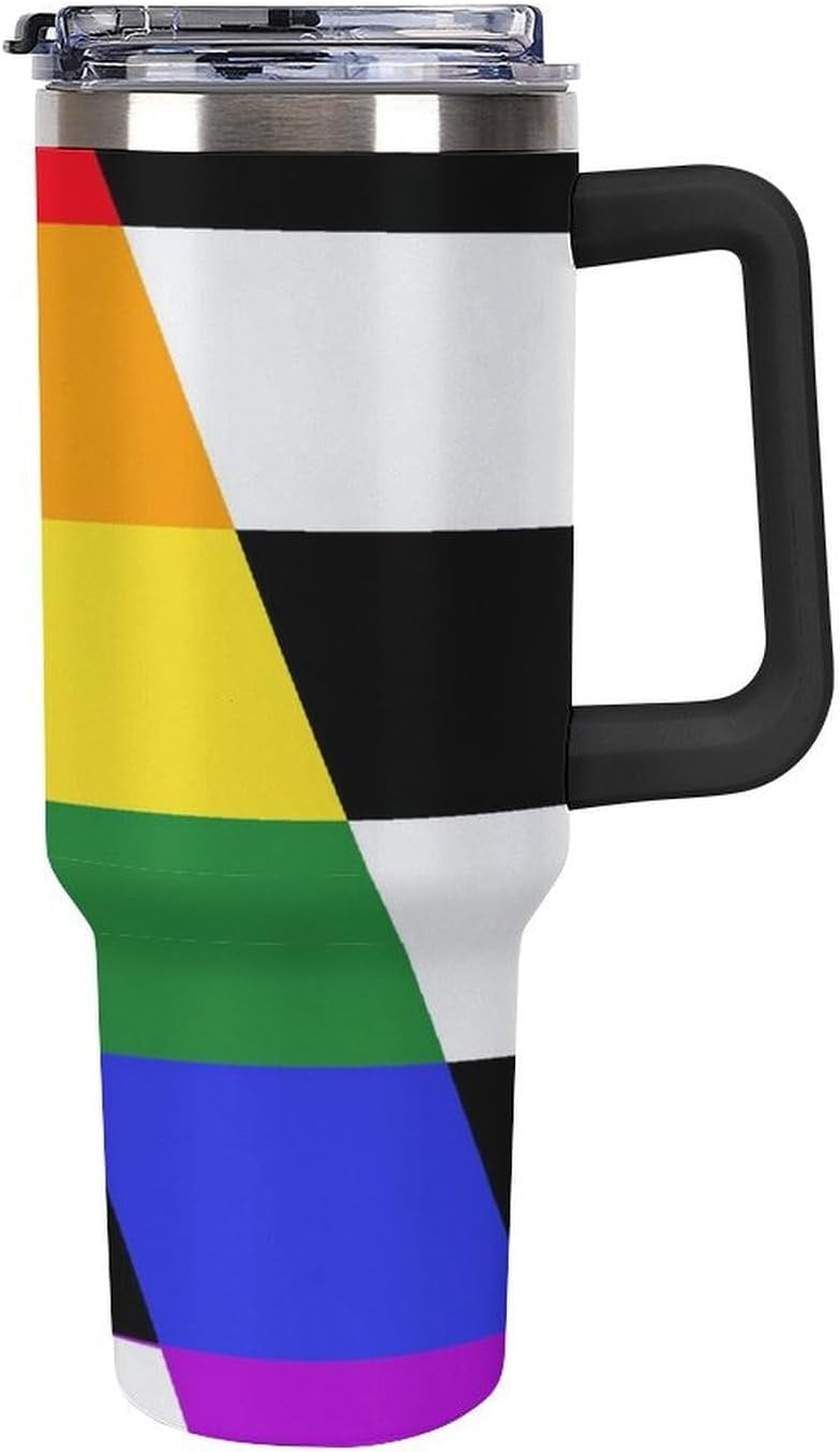Straight Ally Pride Flag 40 Oz Tumbler with Handle and Straw Insulated ...