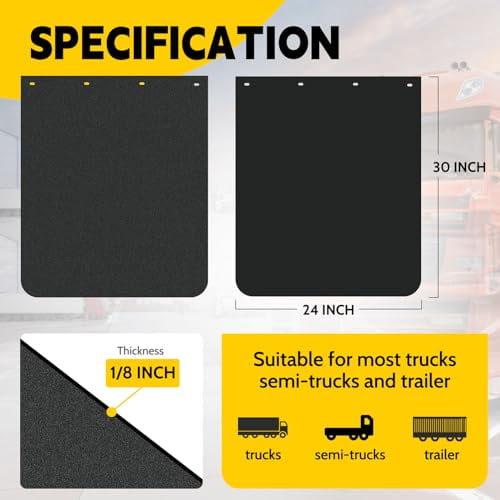 Straight Bar Type Semi Trucks Mud Flap Hangers 2 coils Damping Spring ...