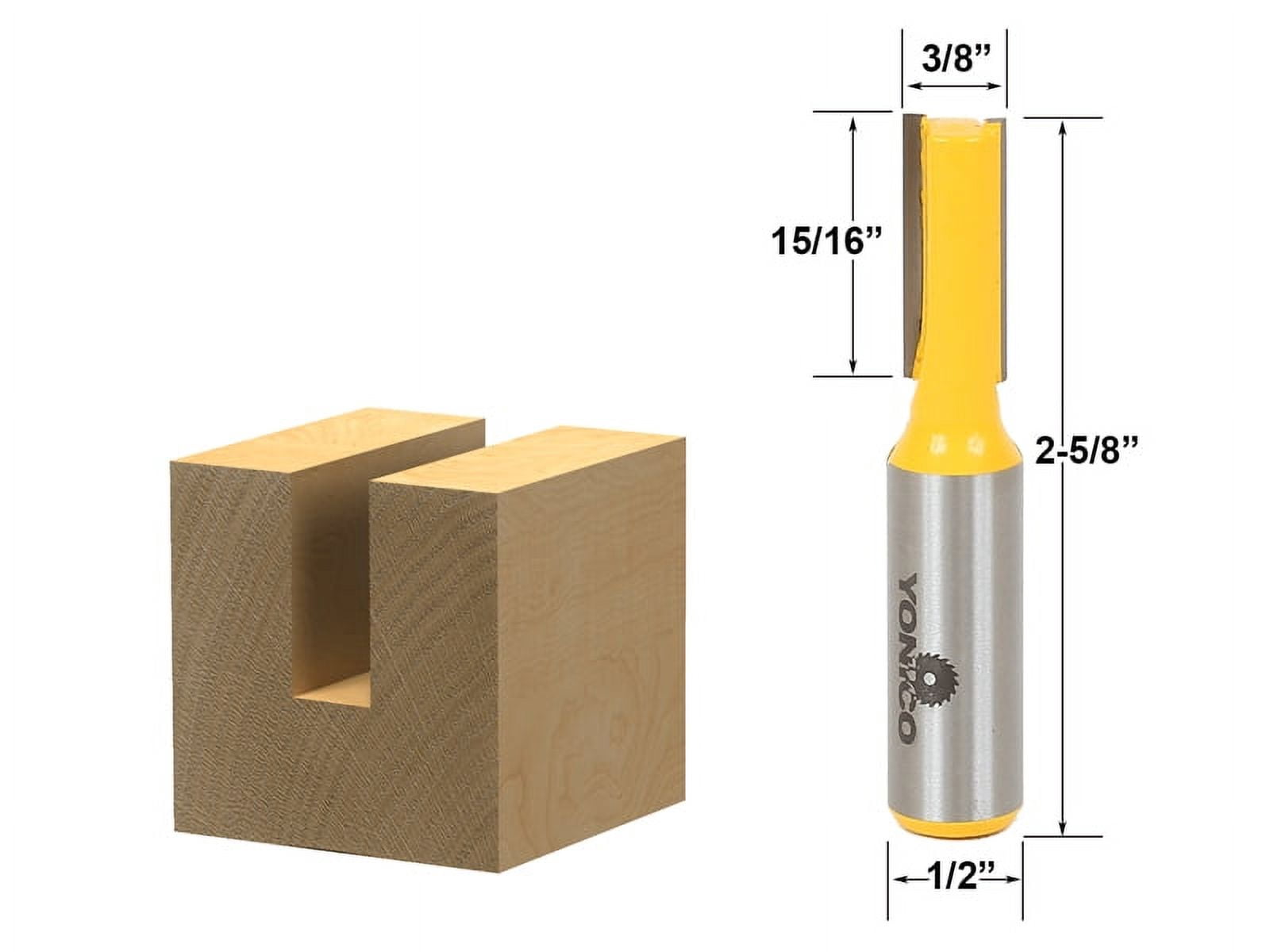 Straight/Dado Router Bit - 3/8"W x 15/16"H - 1/2" Shank - Yonico 14157 ...