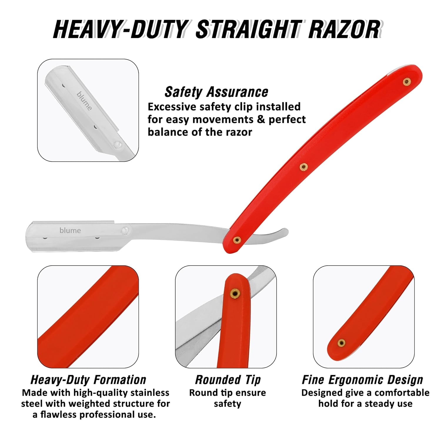 Straight Edge Cut Throat Razor For Men Shaving And Professional Barbers ...