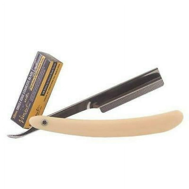 Straight Edge Razor Steel Folding Shaving Plastic Handle Knife Barber ...