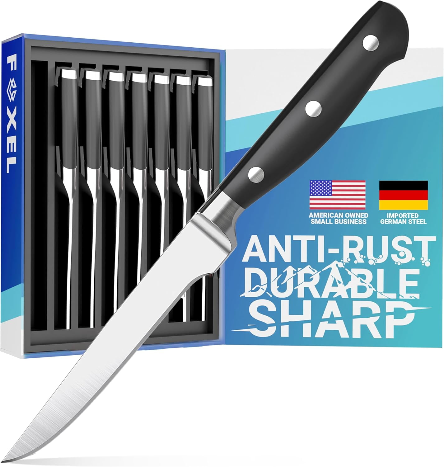 Straight Edge Steak Knives Knife Set of 4, 8, or 12 Piece - Non ...