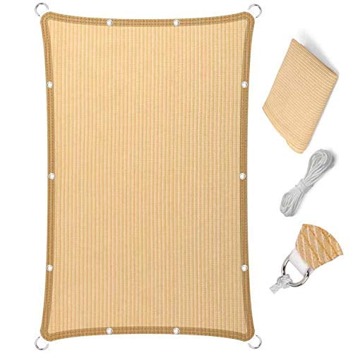 Straight Flat Edge Sun Shade Sail with Grommets, Pergola Shade Cover ...