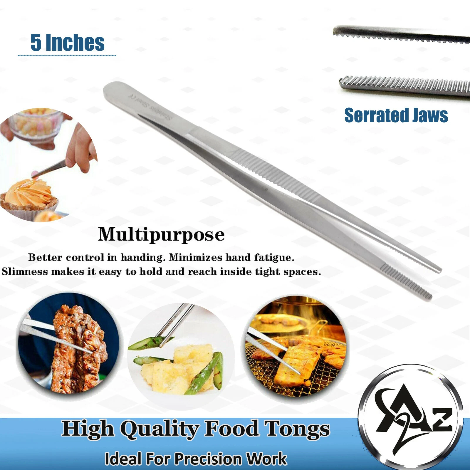Straight Food Plating Tweezer Tongs Kitchen Chef Detailing Tool ...