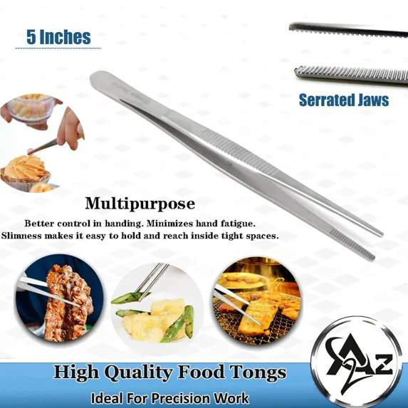 Straight Food Plating Tweezer Tongs Kitchen Chef Detailing Tool ...