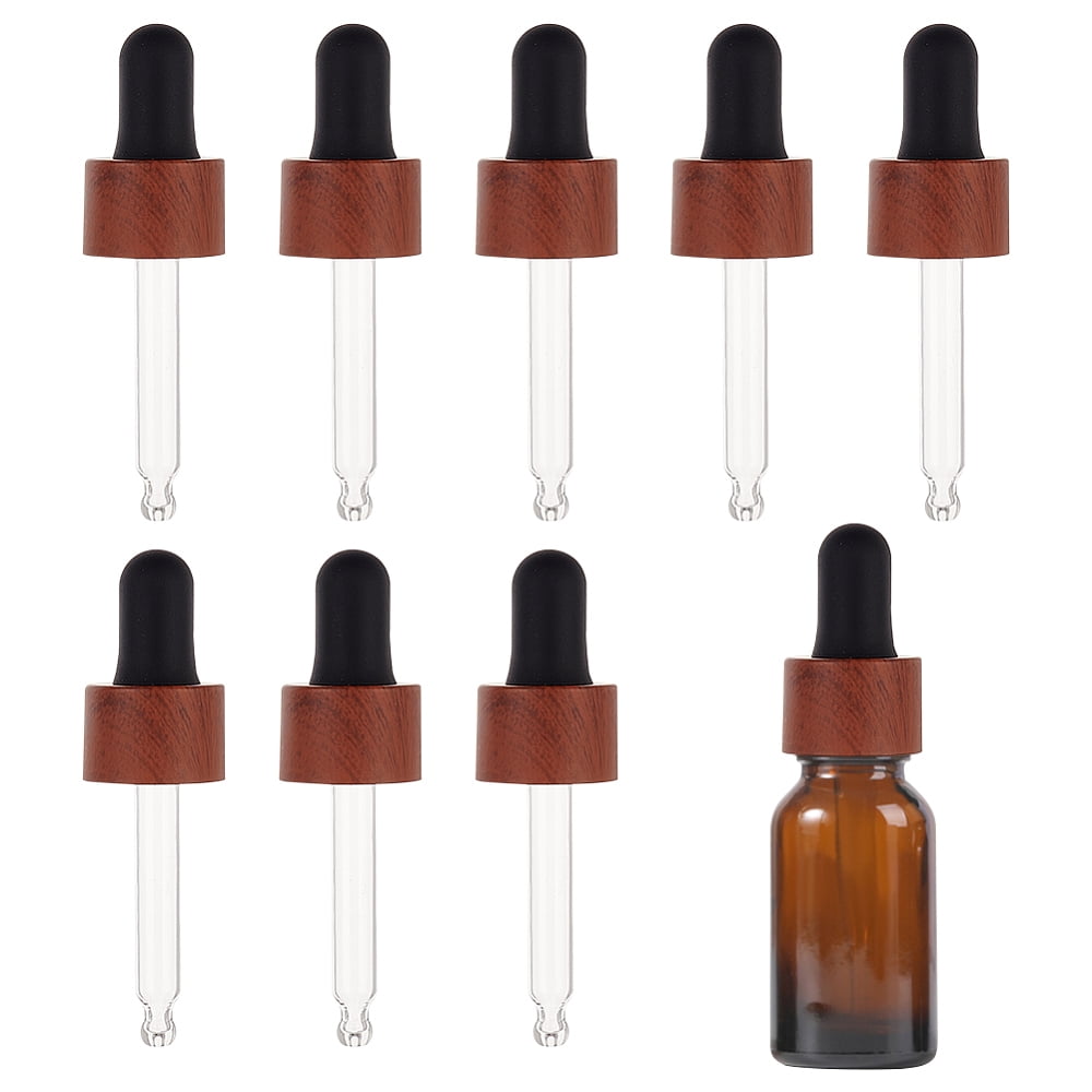 Straight Glass Eye Droppers with Rubber Extrusion Head and Wood Grain ...