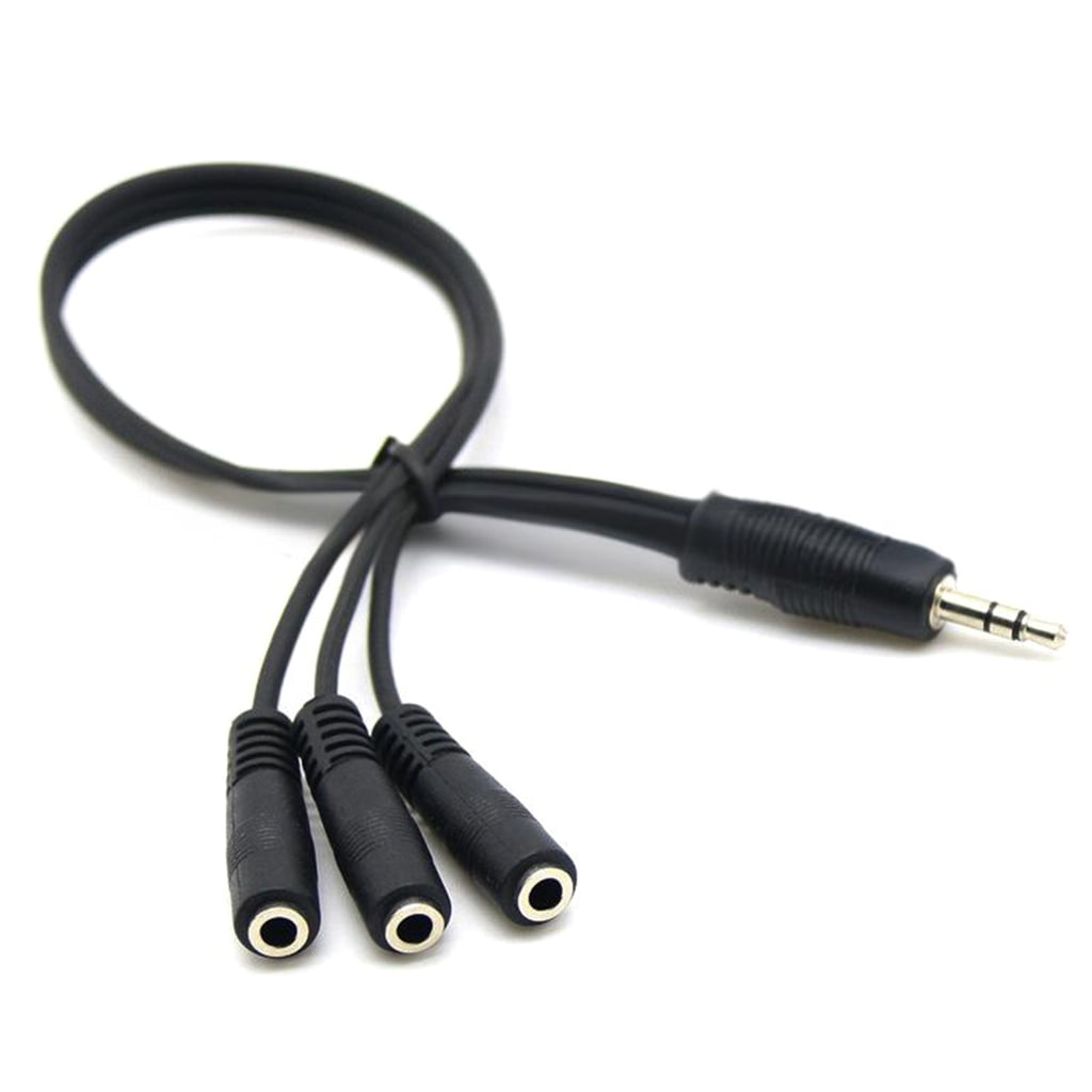Straight Head DC3.5 Cord Male to Three Female Port 3.5mm for Headphone ...
