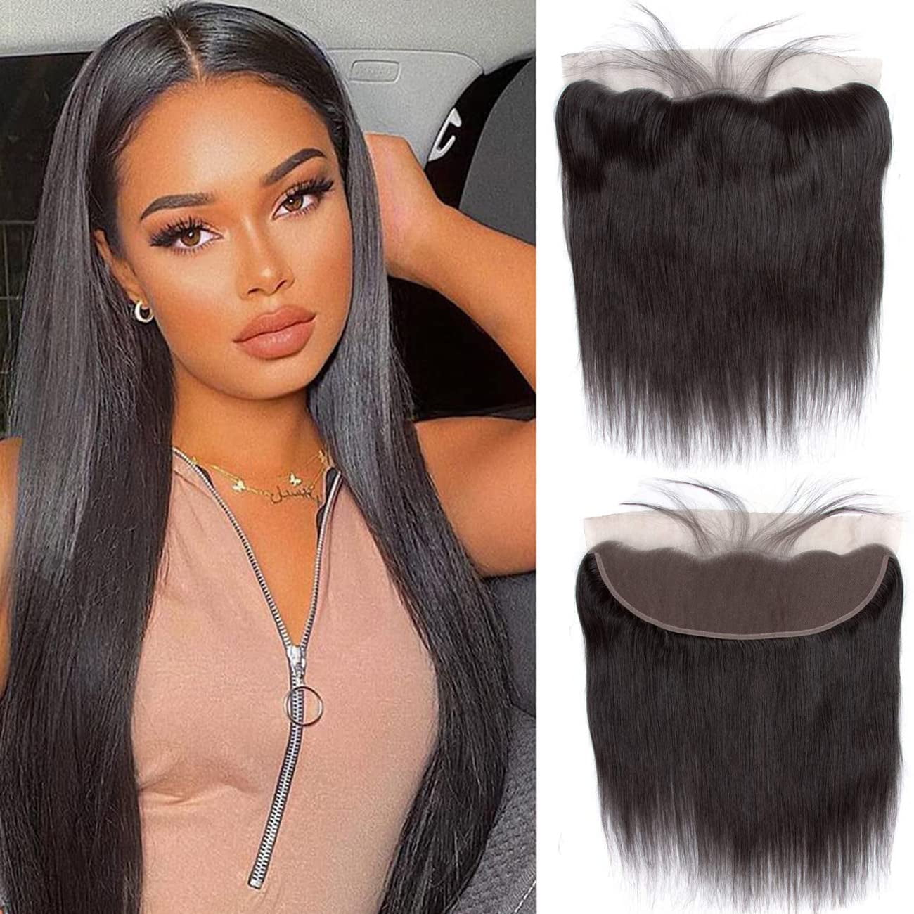 Straight Lace Frontal Closure 13x4 Ear to Ear Lace Frontal Free Part ...