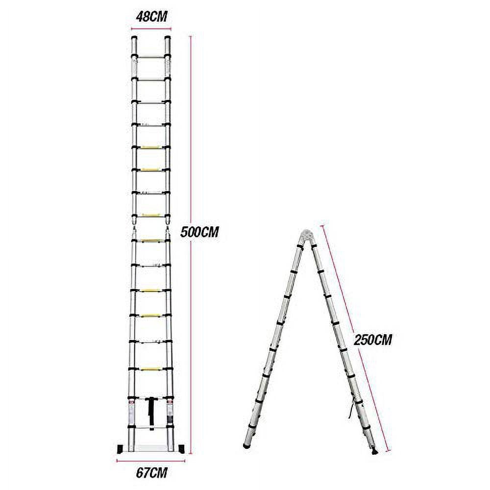 Straight Ladder 2.5M+2.5M Multifunction Folding Ladder Aluminum Ladder ...