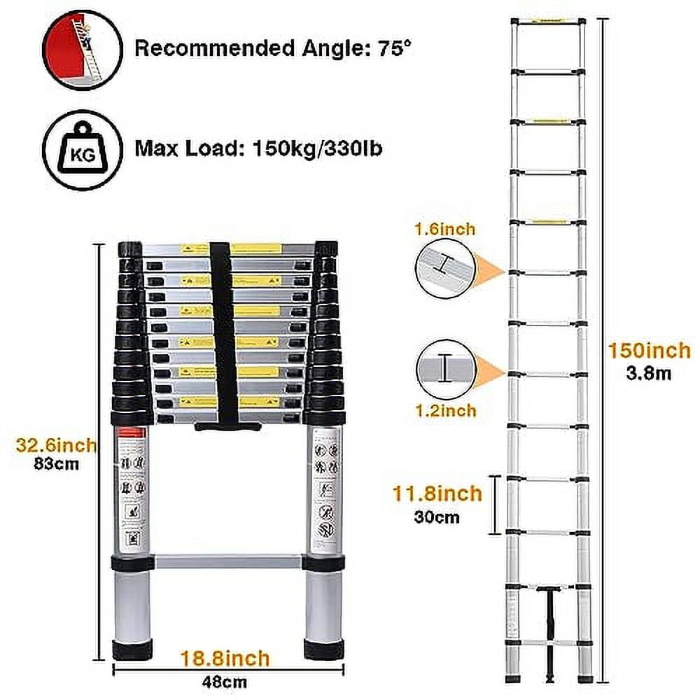Straight Ladder 2.5M+2.5M Multifunction Folding Ladder Aluminum Ladder Home Lifting Ladder ...