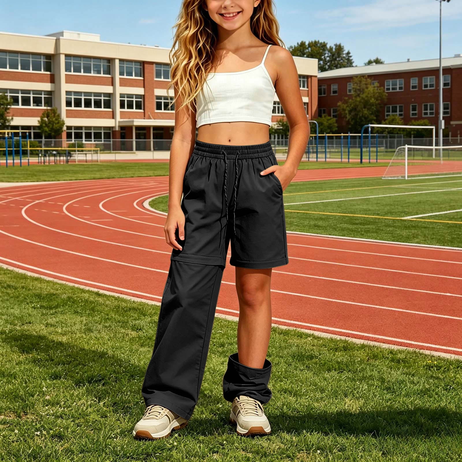Straight Leg Pants Girls Girls Convertible Hiking Pants Kids Zip Off ...