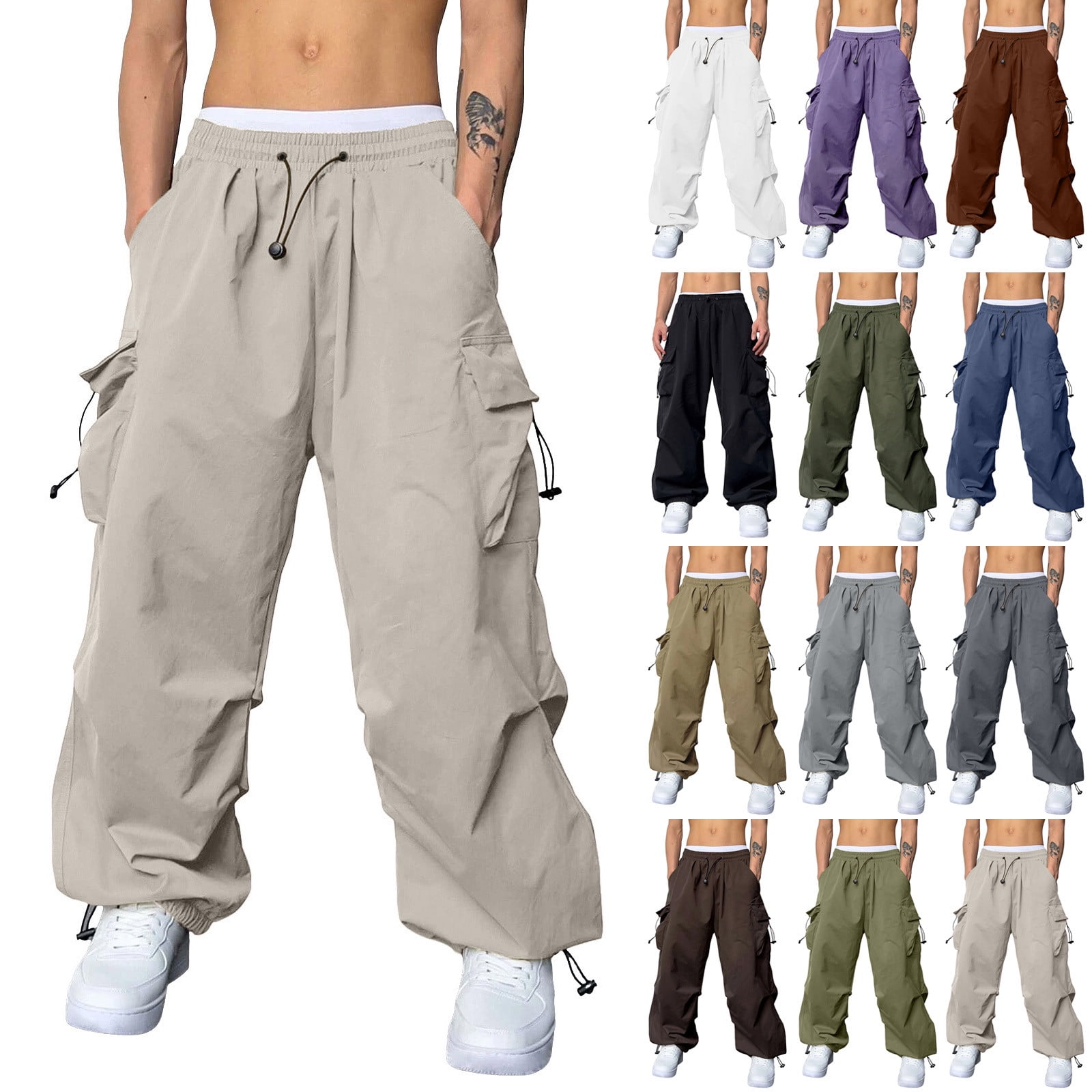 Straight Leg Sweatpants for Men with Back Pockets Men's Cargo Pants ...