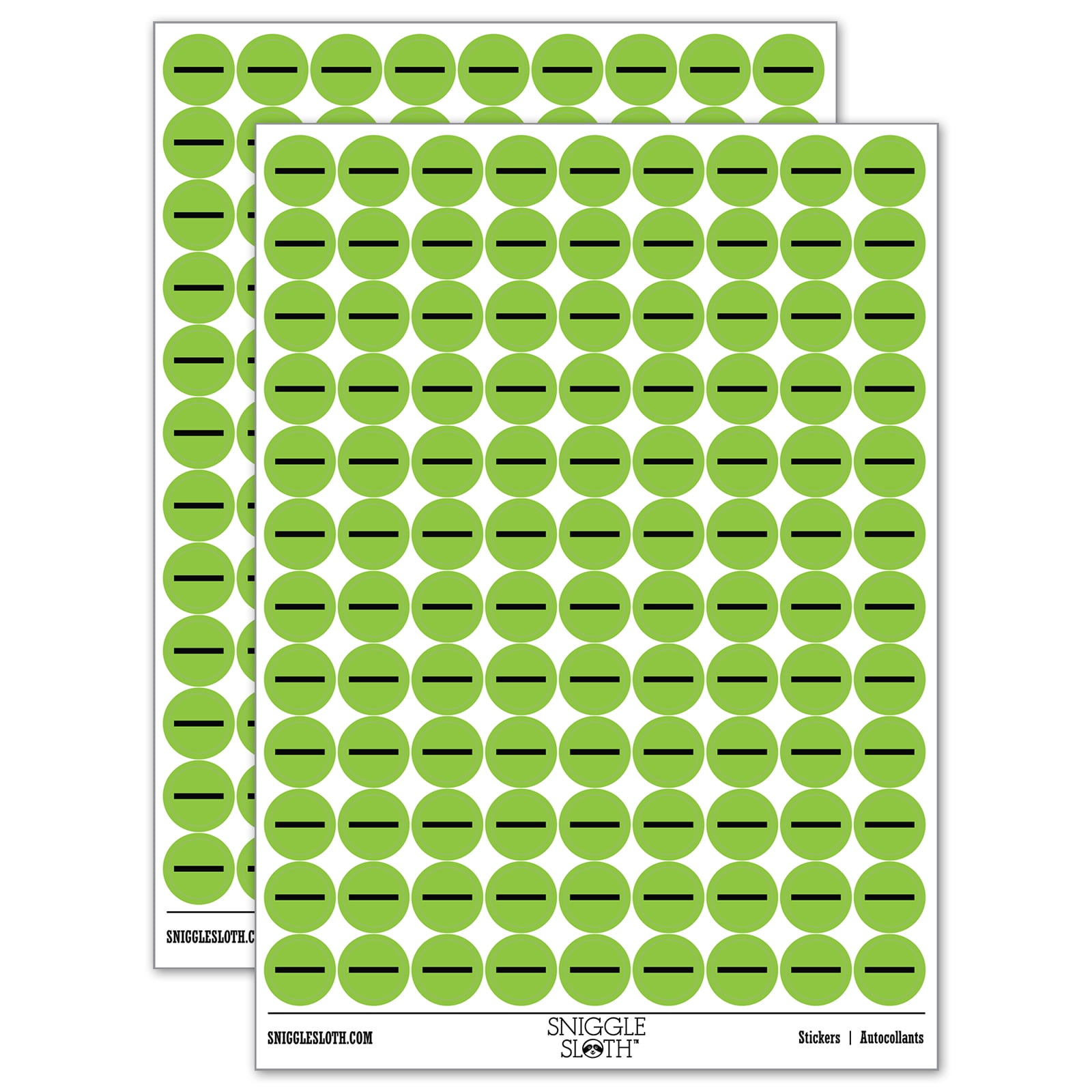 Straight Line 200+ Round Stickers - Light Green - Matte Finish - 0.50 ...