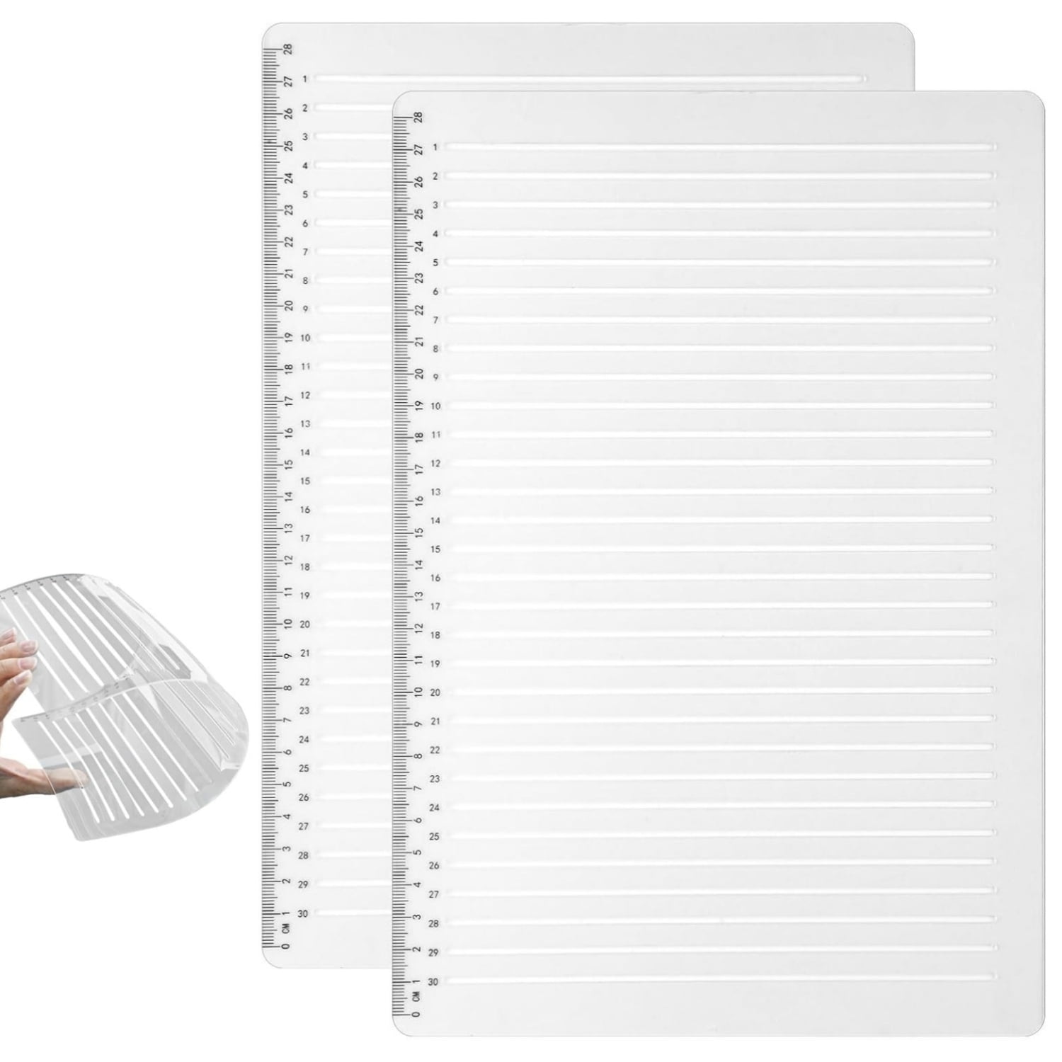 Straight Line Stencil 2 Pcs Scale Calligraphy Template Plastic Spacing ...