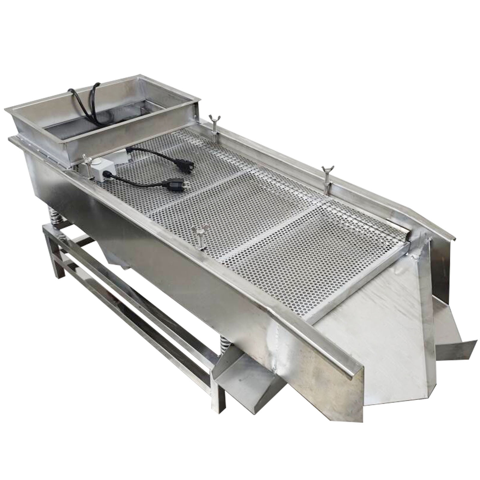 Straight Linear Vibrating Screen Sieve Sifter JG40-95 Double Motors ...