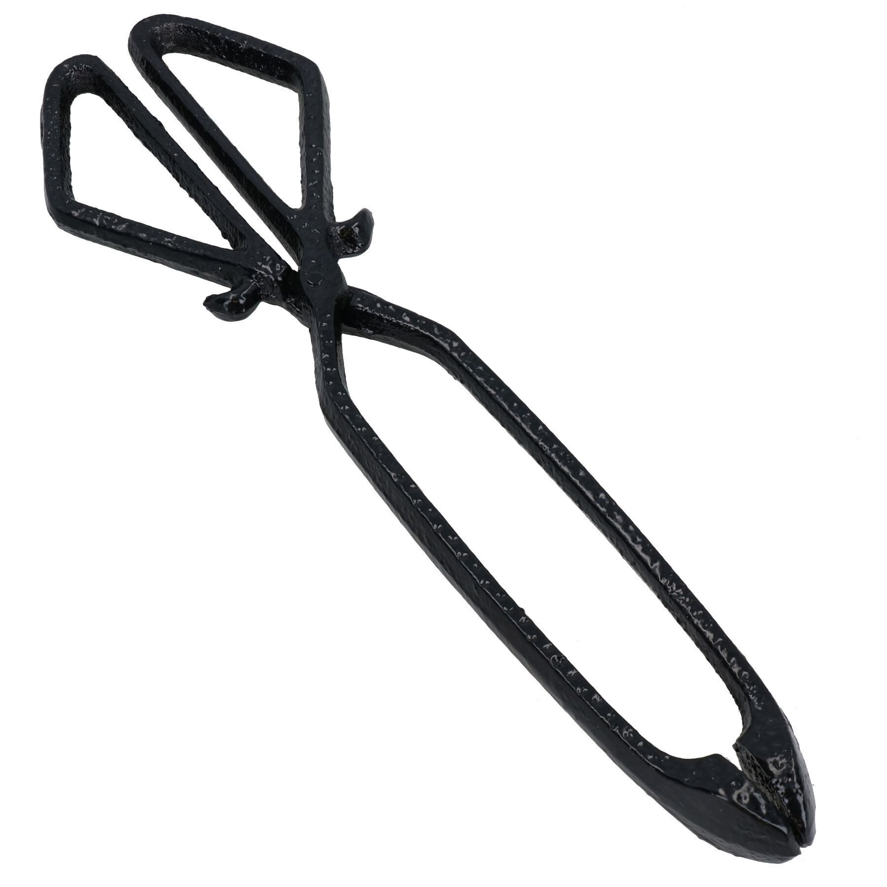 Straight Log Tongs Cast Iron Metal Fireplace Firepit Wood Coal Heavy ...