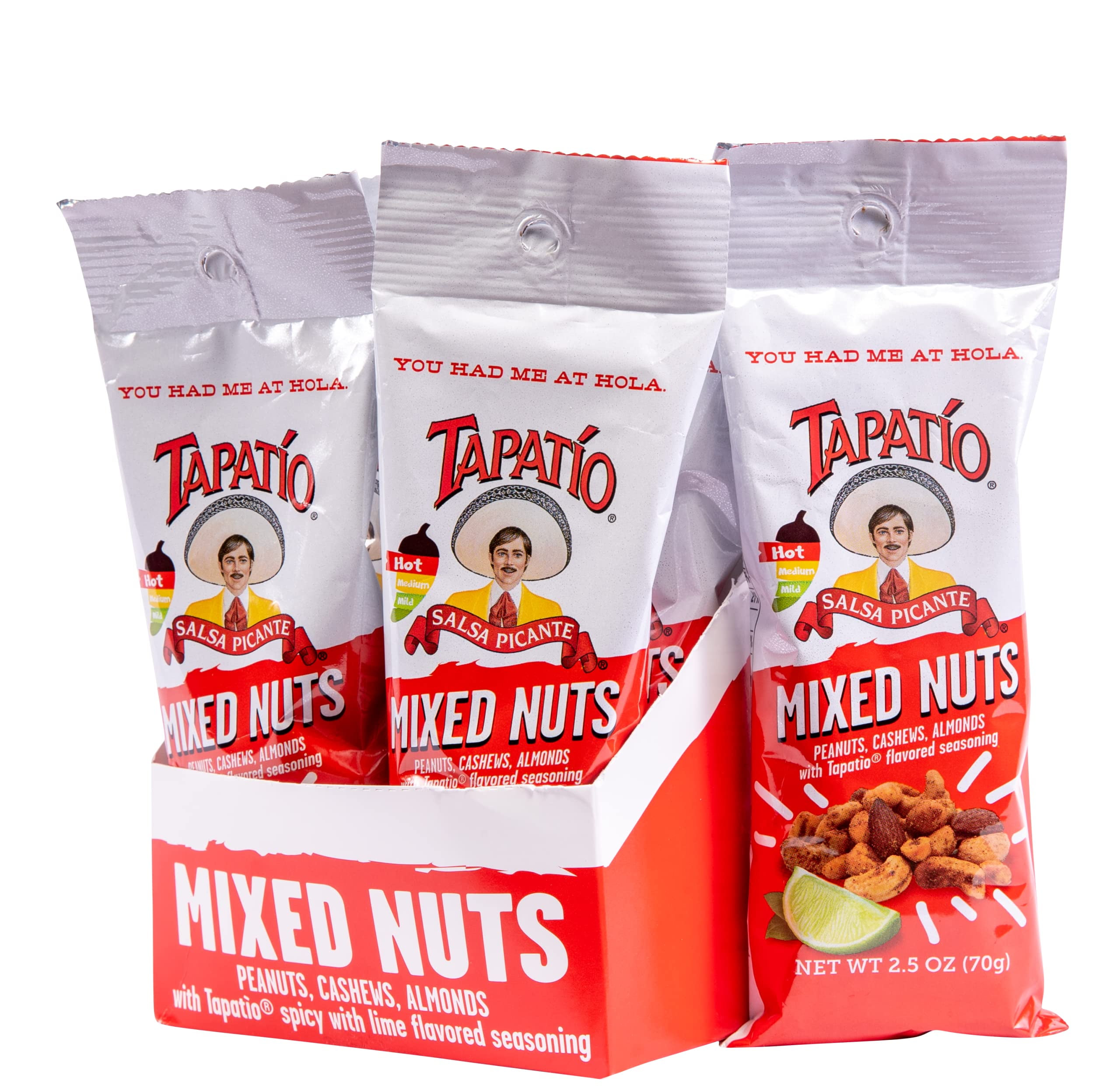 Straight Up Nuts, Tapatio IRF13 Mixed Nuts with Lime - Hot Peanuts ...