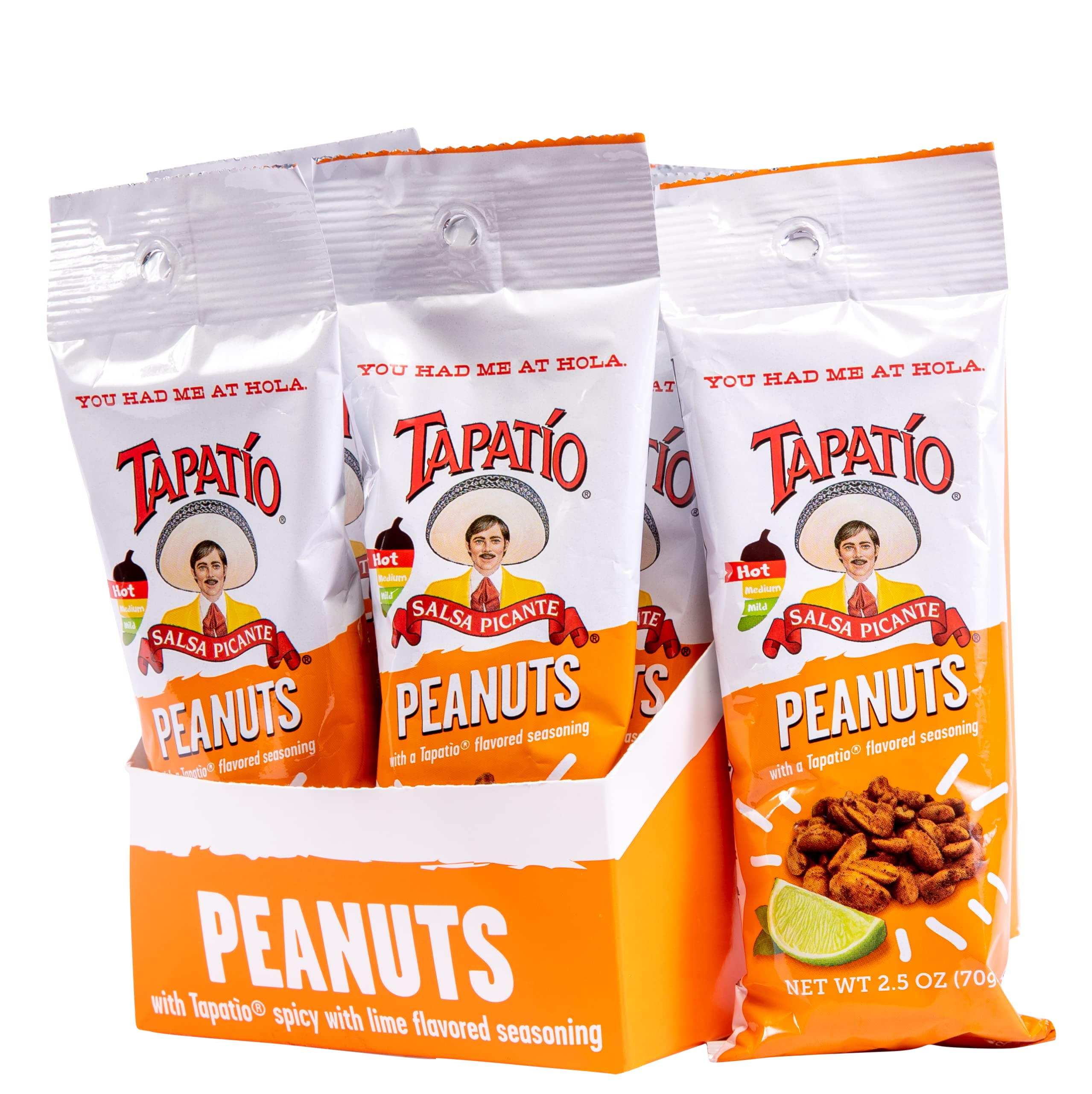 Straight Up Nuts, Tapatio RRF12 Peanuts with Lime - Hot Peanuts, Spicy ...