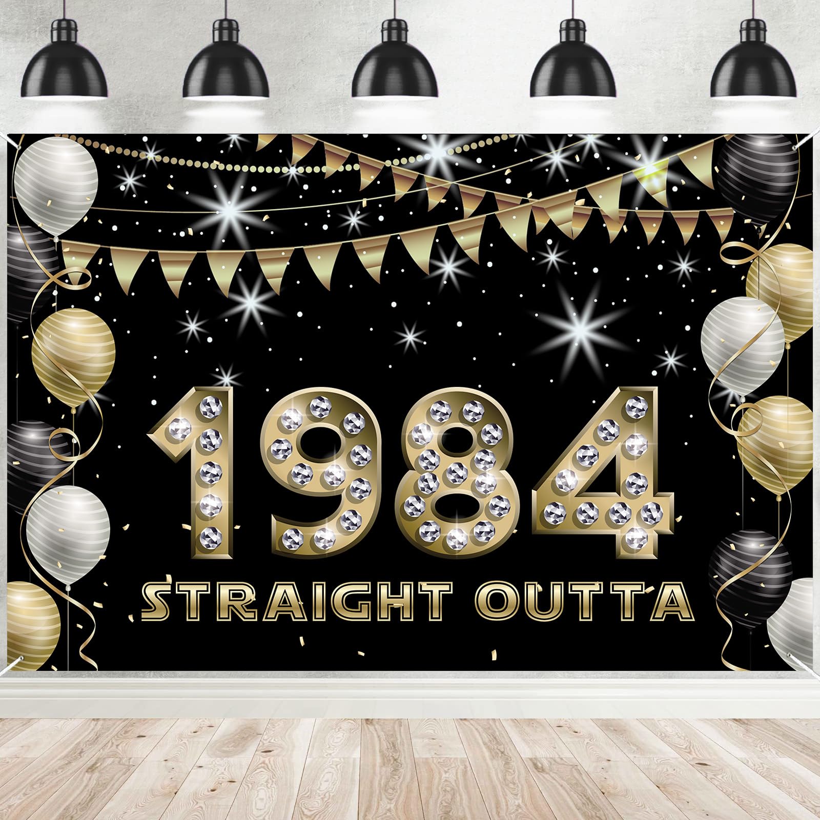Straight Outta 1984 Birthday Banner Backdrop, Cheer to 40 Years ...