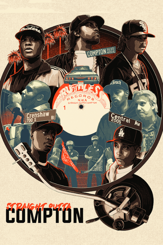 Straight Outta Compton 2015 Movie Poster 24x36 - N.W.A. Hip-Hop Drama Music - Walmart.com