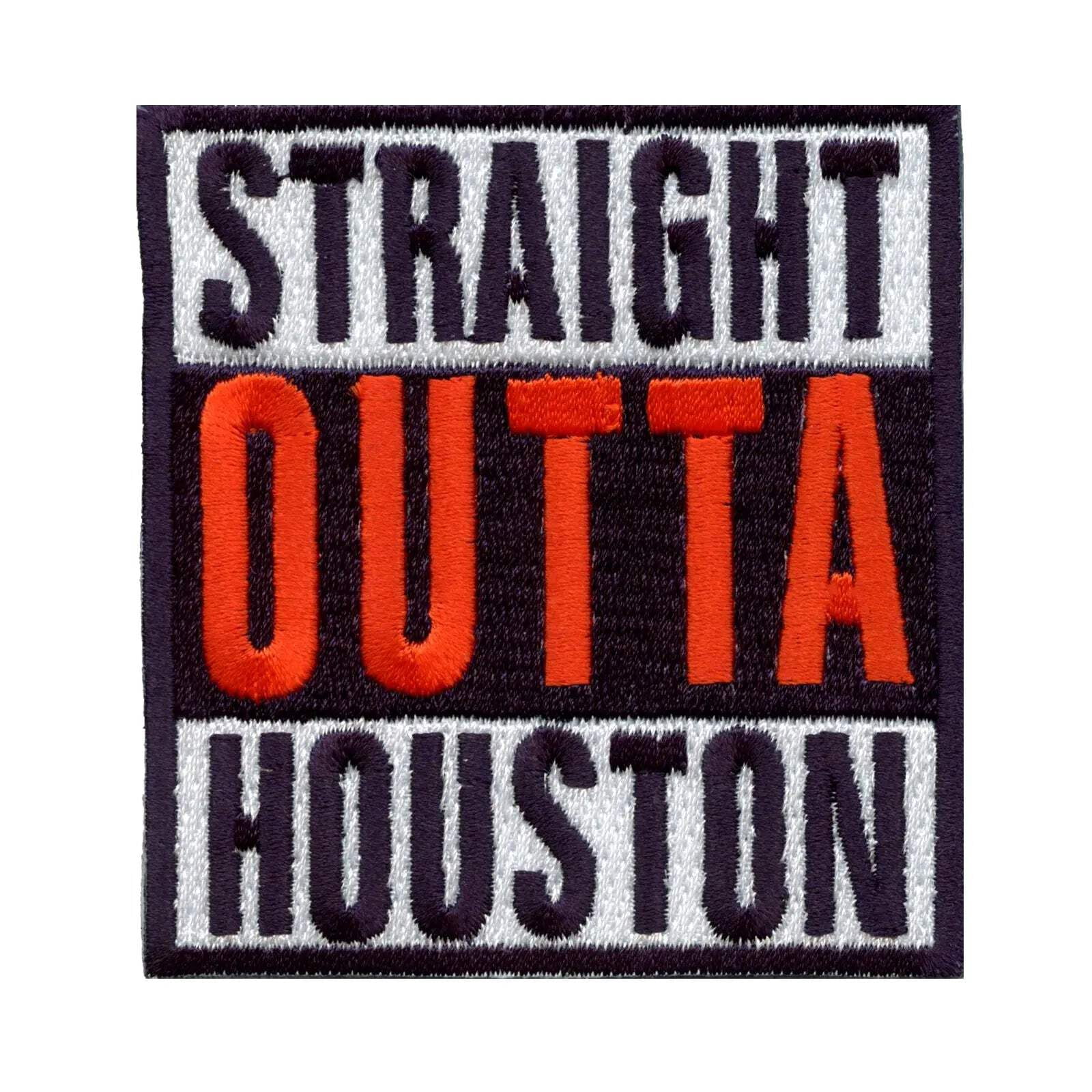 Straight Outta Houston Baseball Parody Colors Embroidered Iron On Patch ...