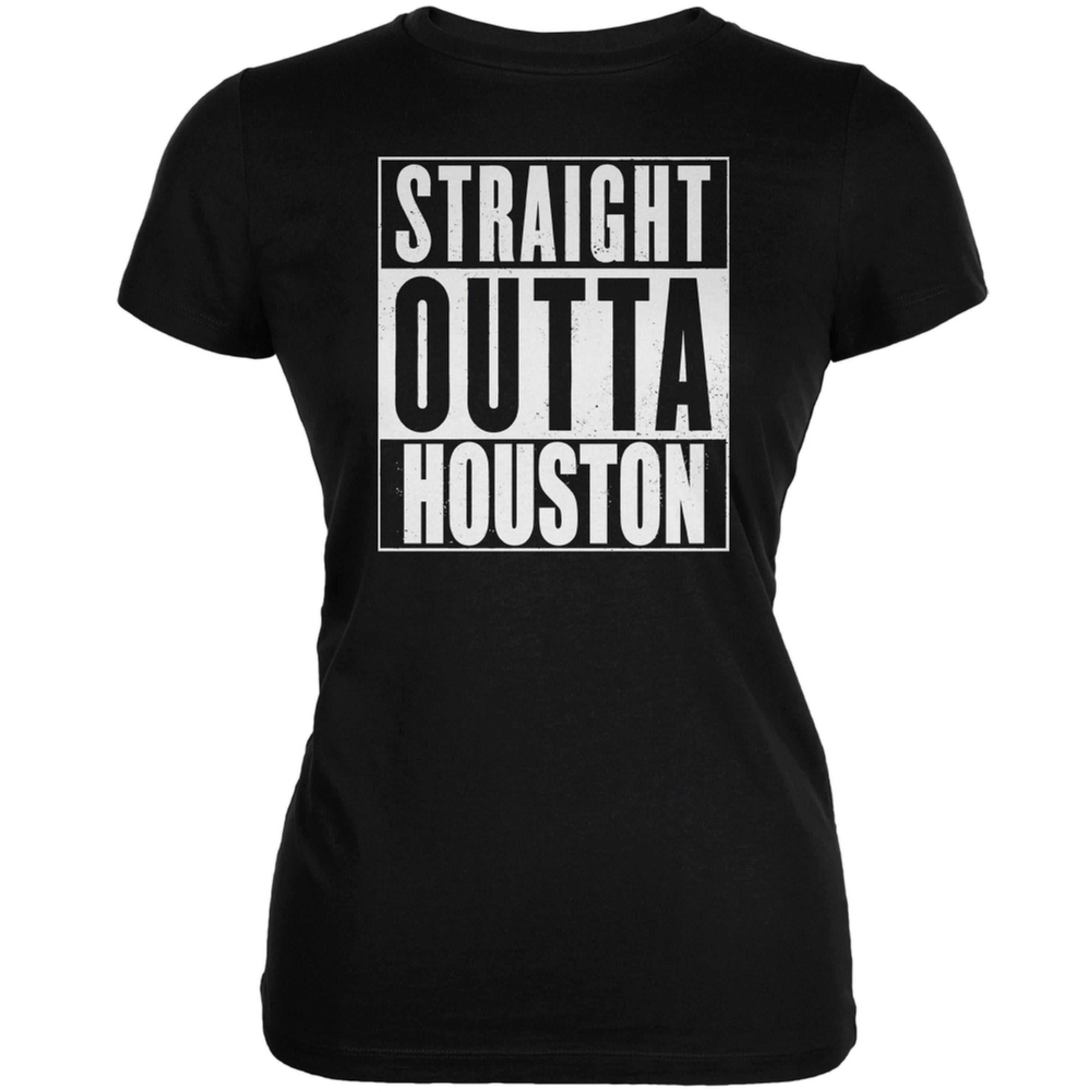 Straight Outta Houston Black Juniors Soft T-Shirt - Large - Walmart.com
