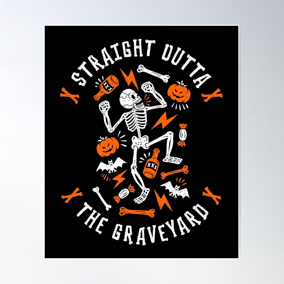 Straight Outta The Graveyard Poster Wall Art, Modern Wall Decor For ...