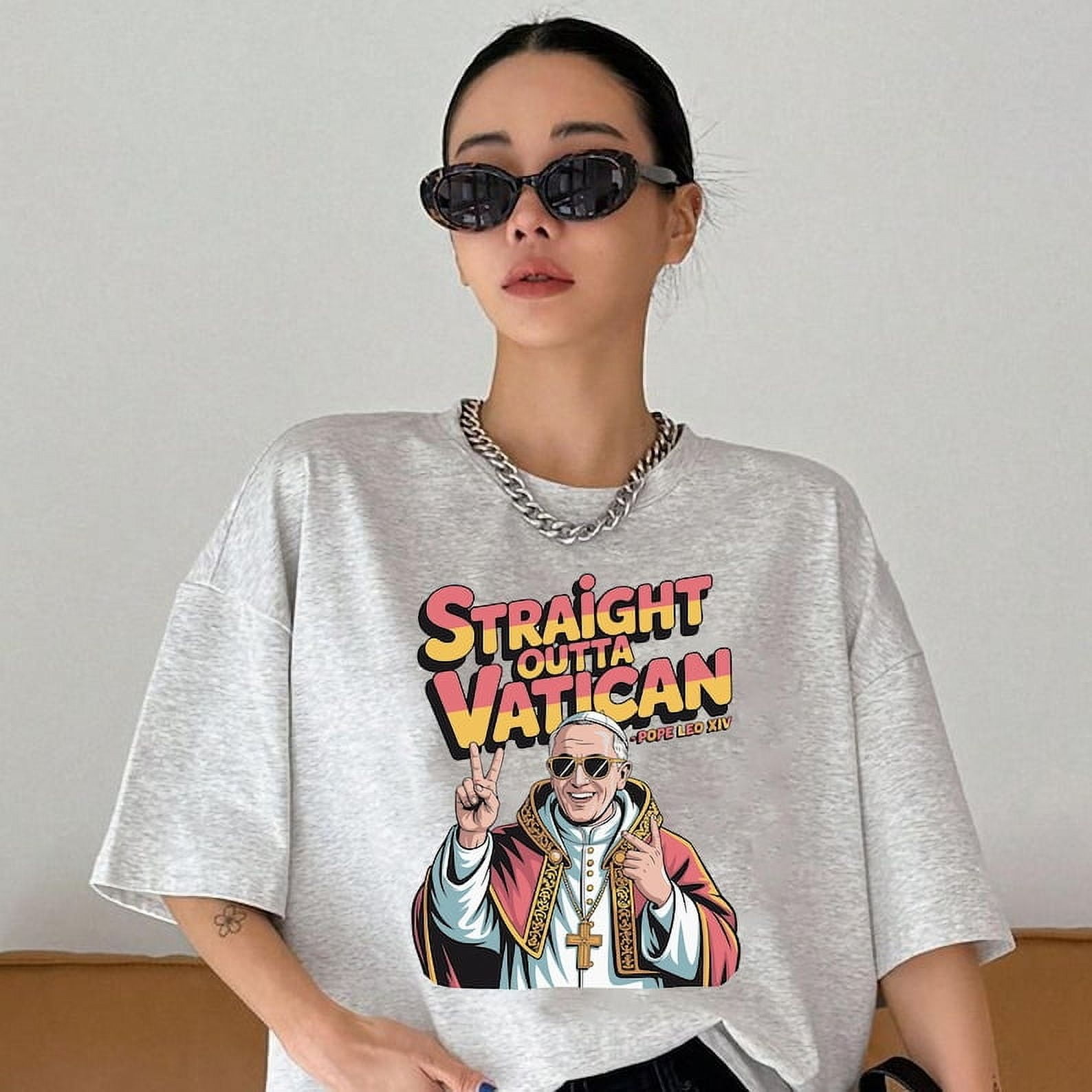 Straight Outta Vatican, Pope Leo XIV Funny, Hip Hop Catholic Meme Clipart, Cool Pope - Walmart.com