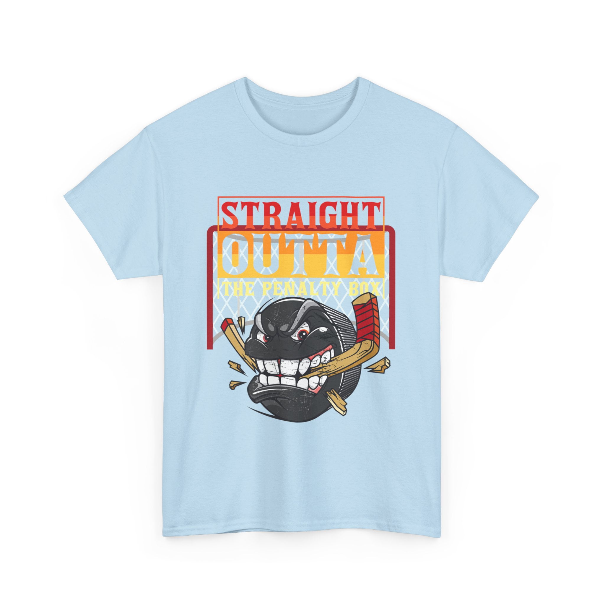 Straight Outta the Penalty Box Cartoon Hockey Puck T-shirt - Walmart.com
