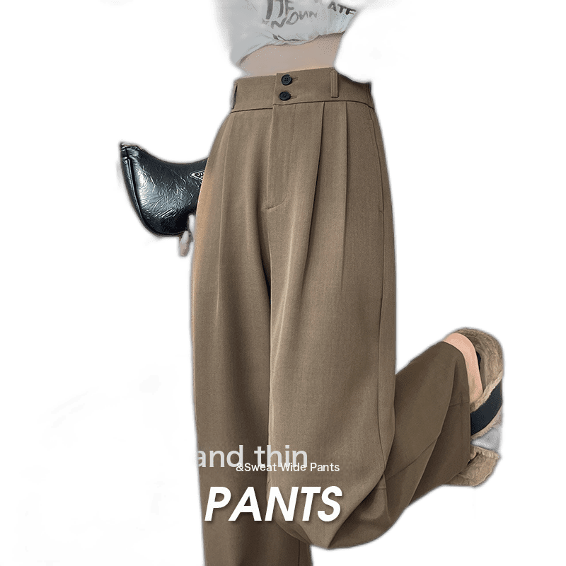 Straight Pants Female Spring And Autumn Narrow Version High -Waisted ...